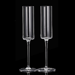 Champagne Flute Elegant Hand Blown Wedding Champagne Flutes Glasses Lead-free 4/pack