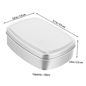 Alipis Box Aluminum Box Organizer Box with Lid Soap Holder with Lid Travel Soap Aluminum Cream Box Aluminium Soap Holder Bar Soap Container Metal Silver Square Box Mini Soaps