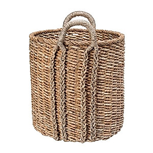 KOUBOO 1060038 Large Round Seagrass Basket, 20" x 20" x 24", Brown