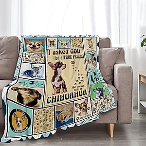 Chihuahua Dog Blanket Dog Decor Throw Blanket Super Warm Soft Plush Lightweight Fleece Flannel Cute Animal Blanket Gifts for Girls Baby Kids Women Boys for Winter Couch Bedding 40"X50"