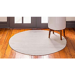 Unique Loom Williamsburg Collection Casual Transitional Solid Vibrant Area Rug, 5' 0" x 5' 0", Beige
