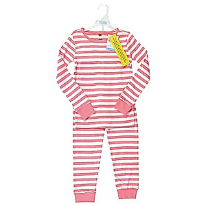 Hudson Baby Baby Cotton Pajama Set, Coral Stripe, 8 Years