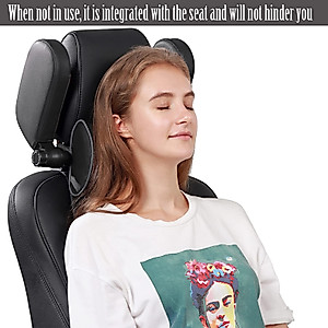 2022 Car Seat Headrest Pillow,car headrest Pillow,car seat Head Support Infant,Premium Seat Head Pillow,Grey Pillow,360 Degree Adjustable,for Children and Adults (Black)