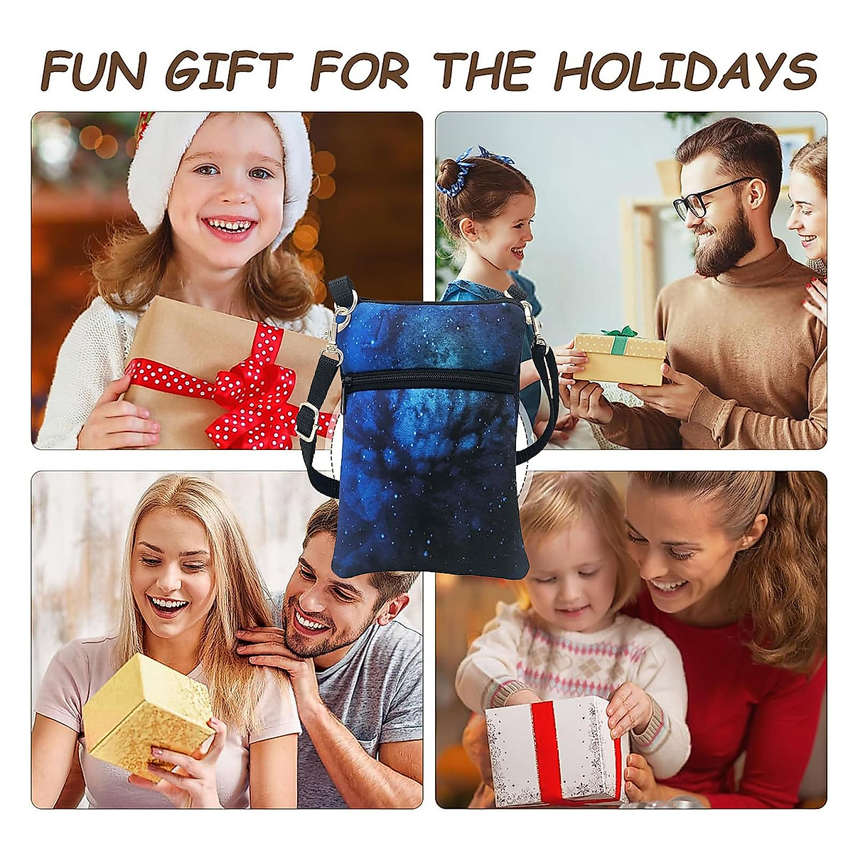 Auony Buffalo Plaid Crossbody Bag,Zipper Shoulder Purse Wristlet Phone Purse Bag