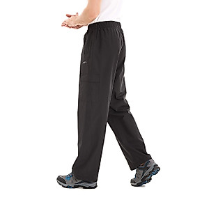 TRAILSIDE SUPPLY CO. Men's Snow Rain Pants Basic Insulated Workout Pants,Waterproof,Windproof Black 4XL