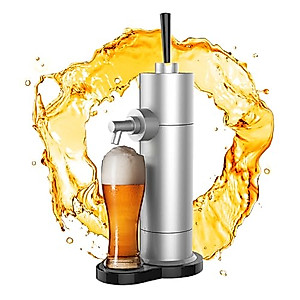 YJSG Beer Draft Dispenser,Beer Foam Machine,Canned Beer Draft System,Beer Foam Maker,Beer Tap,Mini Kegerator,Converts Any Can Into Draft for Beer Bars,A Great Gift for Beer Lovers,Silver