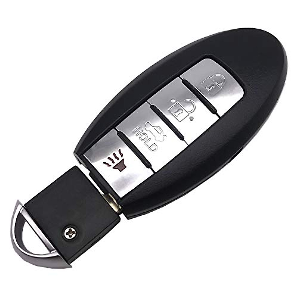 Smart Key Fob Case Shell Fit for Nissan Altima Maxima Murano Infiniti KR55WK48903 4 Buttons Replacement Keyless Entry Remote Car Key Housing Casing Outer Cover with Uncut Blade Blank & Keyring (1)