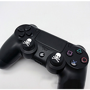 Thumbstick Thumb Grip Stick Silicone Cap Cover Joystick Grips for PS4 PS3 PS2 PS4 Pro Slim Xbox One Xbox One Slim Xbox One Elite Xbox 360 Controller White Skull Color