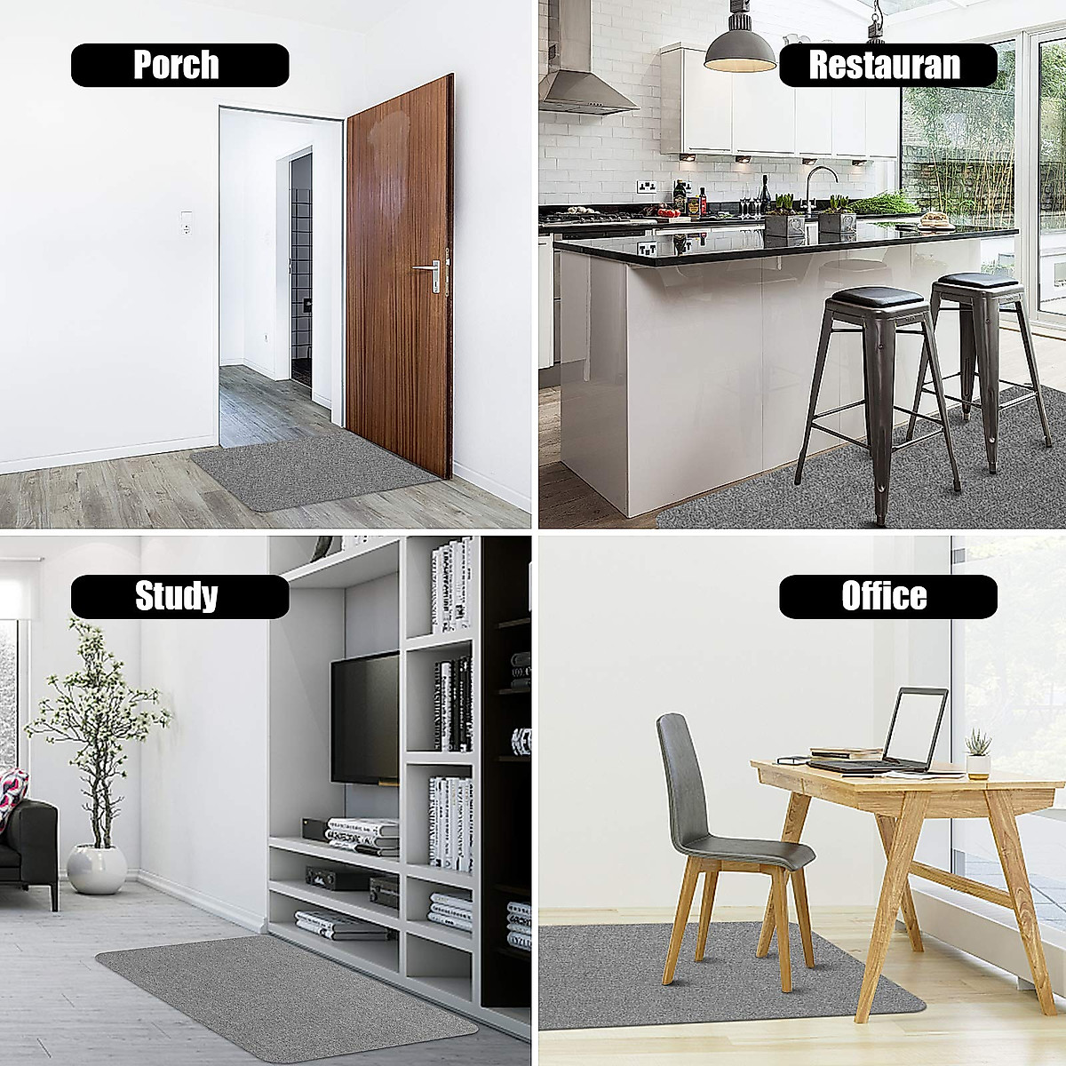 Vicwe Chair Mat for Hardwood Floors Only, 4MM Thick, 47" x 35" Office Home Floor Protector Mat, Multi-Purpose Chair Mat for Home/Office (Light Gray)