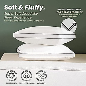 Cooling Pillow For Sleeping, Bed Pillows Standard Size Set of 2 for Sleeping, Pillow for Back, Stomach Sleeper Pillow, Pillows for Queen Bed, Back Pillow, Side Sleeper Pillow, Soft Pillow