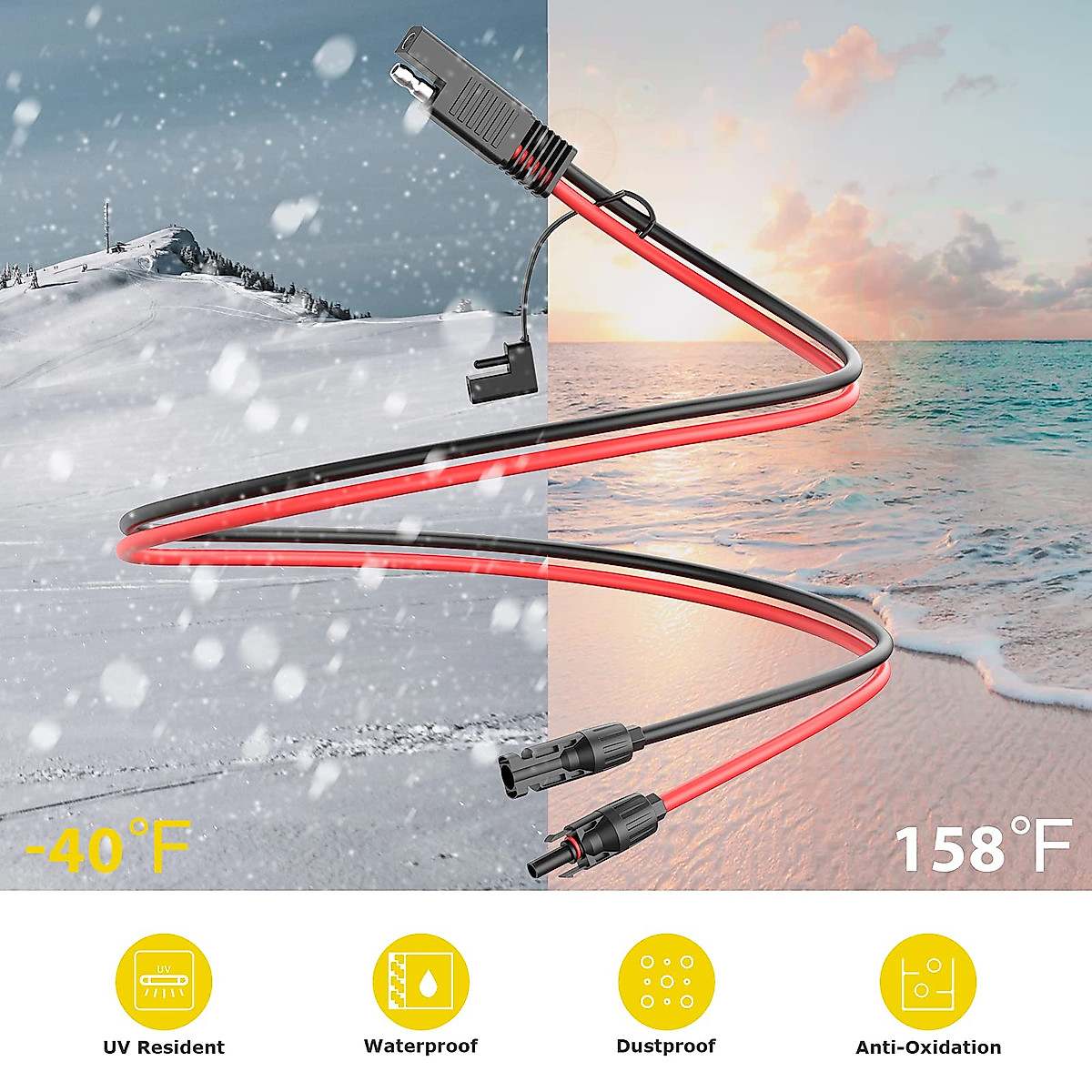 BougeRV Solar Connector to SAE Adapter (Solar to SAE (1 Pack))