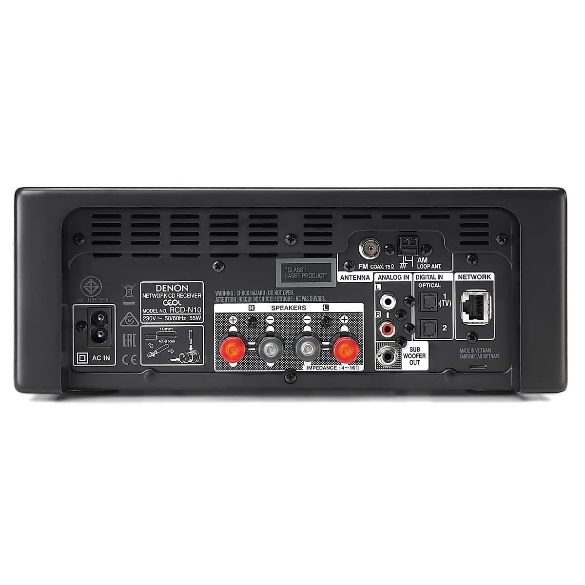 Denon Receiver RCD-N10 with Polk Audio Signature S10E Bookshelf Speaker (Pair) Home Theater Bundle