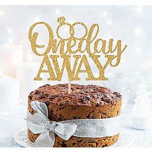 One Day Away Cake Topper, Wedding Rehearsal Cake Decoraations Gold Glitter