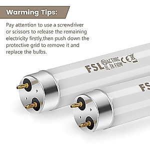 Bug Zapper Light Bulbs, Replacement Bulbs for 20W Electric Mosquito Zapper, 2 Pack 13'' 10W UV T8 Fluorescent Light Tube Replacement for 20W Indoor Outdoor Electronic Insect Pest Zapper Lamp Killer