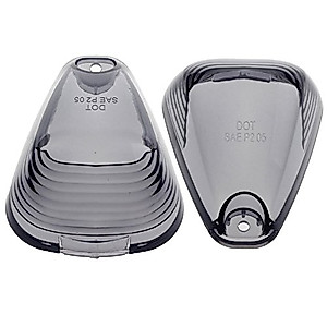 5pcs Cab Marker Light Smoke Cover Green LED, Cab Roof Running Light, Top Marker Light for 1999-2016 Ford F150 F250 F350 F450 F550 F650 F750 E150 E250 E350 E450 Super Duty Pickup Truck (without Base)