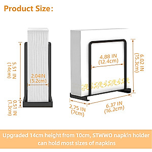 Napkin Holder for Table, Metal Napkin Holder for Kitchen Dining, Standing Paper Napkin Storage for Table Countertop, Black