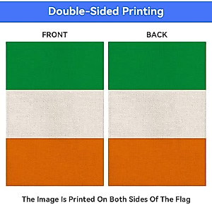 Pretty_jessie Ireland Flag Irish Garden Flags 12x18 Double-Sided Small Burlap Yard Flag Decorations for Outdoors(Ireland)