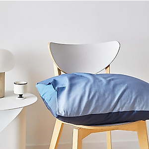 SUSYBAO Gradient Patterned Duvet Cover King 100% Cotton Sky Blue Duvet Cover 3 Pieces Set 1 Neutral Blue and White Duvet Cover with Zipper Ties 2 Pillowcases Luxury Navy Bedding Set Soft