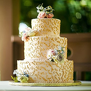 QPEY Cake Sticks Support Rods with Cake Board Drums,White Plastic Cake Separator Plates for Chic Multi-Tiered Cake in the Party,Wedding,Birthday,4PCS Plates with 32 PCS Rods