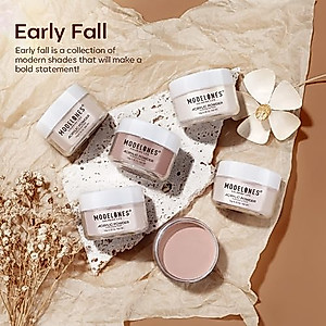 Modelones Acrylic Powder - 6 Colors Nude Acrylic Nail Powder Fall Skin Tones Pink Neutral Brown Nail Acrylic Powder, 3D Acrylic Nail Art French Nail Extension Nail Carving, No Nail Lamp Needed