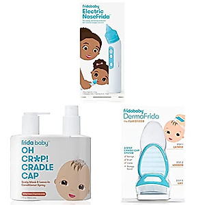 FridaBaby Electric NoseFrida & Oh Cr*p! Cradle Cap Flake Fixer Scalp Spray + Scalp Mask Duo & The 3-Step Cradle Cap System