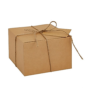 Stockroom Plus Brown Gift Boxes with Lids, Bulk for Wedding Favors, Birthday Party (6x6 In, 25 Pack)