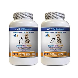 Dog Eye Health Supplements - Pets Total Health Support - for Dogs and Cats - Healthy Joints Eyes Teeth Hair Skin - Lutein for Dogs - 2 Bottles (120 Tablets)