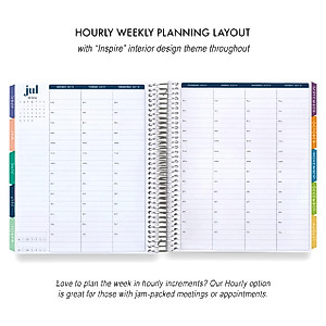 Erin Condren 7x9 Coiled Life Planner (January 2024 - December 2024) - 2024 Layers Colorful Classic Cover, Hourly Layout, Inspire Theme, Platinum Coil