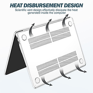 B BELK Compatible with MacBook Air 13 inch Case 2022 2021 2020 2019 2018 M1 A2337 A2179 A1932, Plastic Hard Shell Case + Keyboard Cover + Screen Protector for Mac Air 13 with Touch ID, Crystal Clear