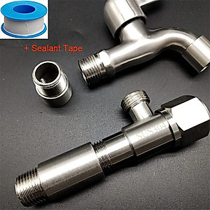 Awclub Shower Head Extension Arm, 2 Pack 2-Inch G1/2 Male x G1/2 Female Thread 304 Stainless Steel Cast Pipe Fitting Coupler