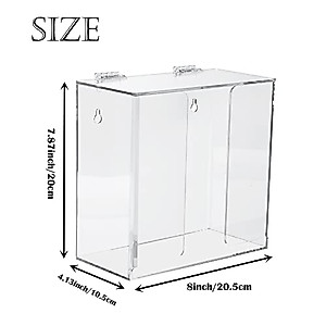 Aphbrada Small Trash Bag Dispenser Roll Holder with Lid, Wall Mount Acrylic Organizer Dispenser Roll Holder for Grocery Bag, Plastic Bag, Garbage Bag, Wastebasket Bin Liners, Clear