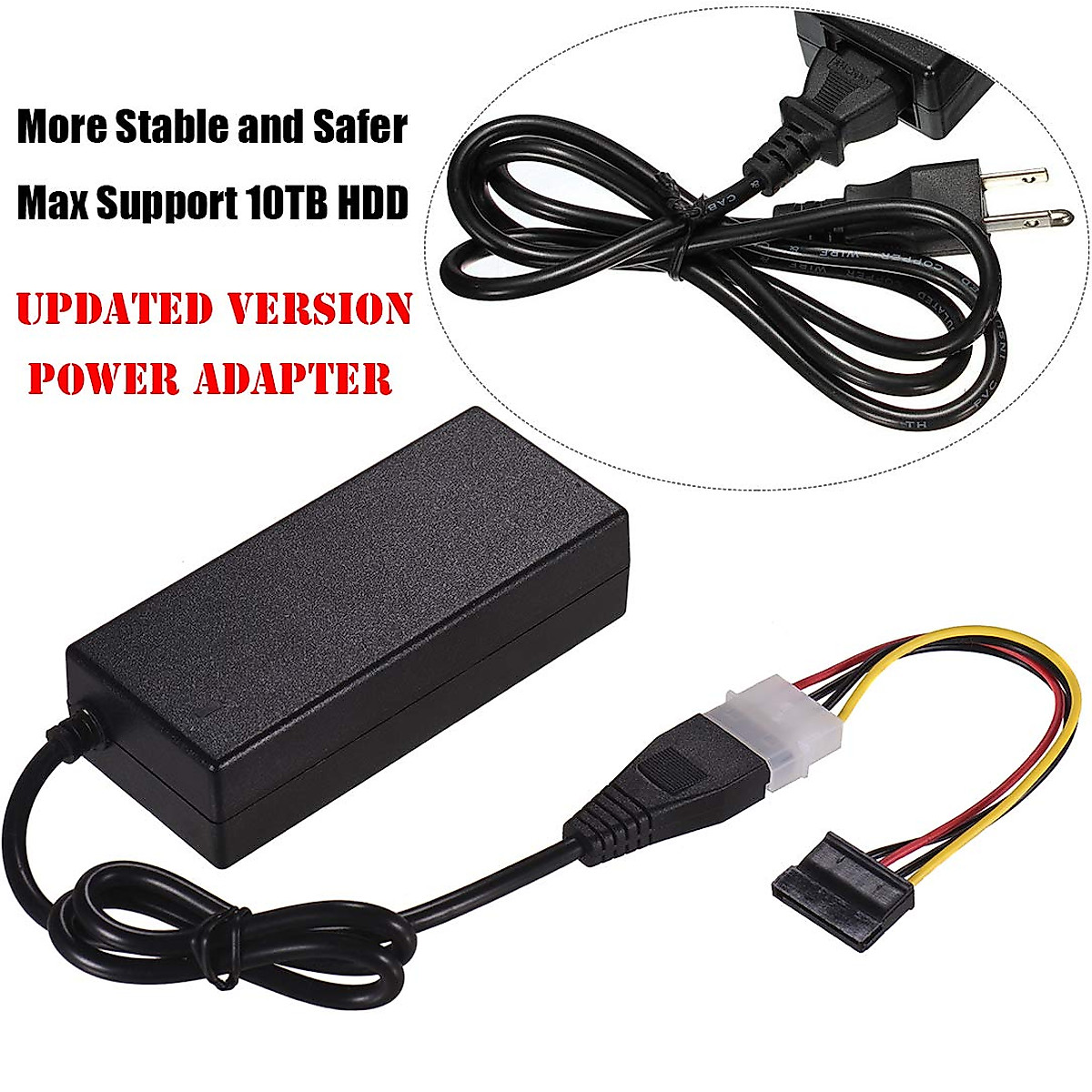 Warmstor SATA/PATA/IDE Hard Drive to USB 2.0 Adapter Converter Cable for 2.5" 3.5" Hard Disk HDD SSD with External AC Power Supply, Compatible with All Computer System PC Desktop Laptop