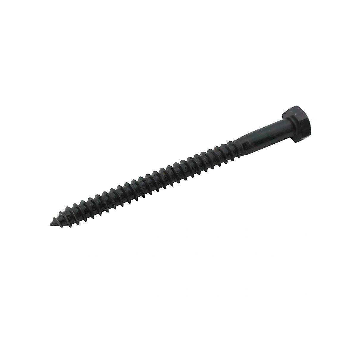Renovators Supply Manufacturing Lag Bolts 4 in. Black Zinc Plated Steel Lag Screws with Hexagonal Head Pack of 10
