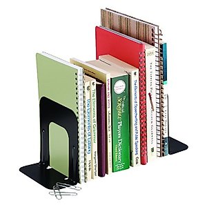 STEELMASTER Economy Steel Bookends, 5 Inch Backs, 1 Pair, 4.69 x 5 x 5.25 Inches, Black (241005004)