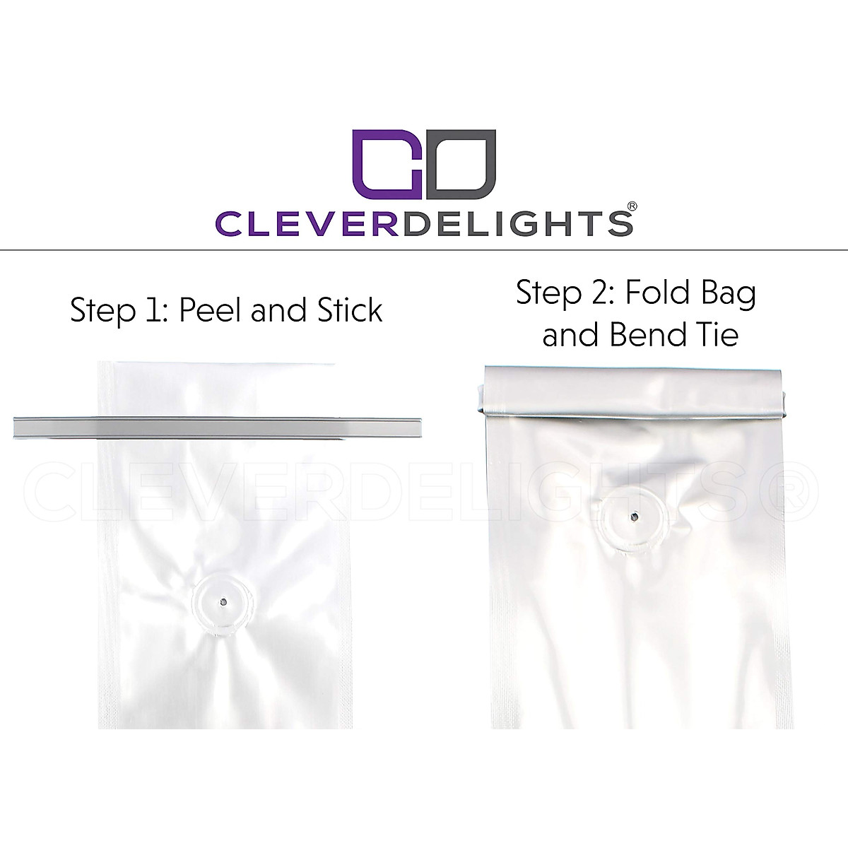 CleverDelights Peel and Stick Tin Ties - 7 Inch - Silver - 100 Pack