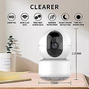 QIHANERS Indoor Pet Cam，Home Security Monitor Ring Dogs Camera Baby 360°Rotate，2K HD WiFi Camera Lnfrared Night Vision with Smart Motion Detection Phone App Siren & Live Video Two-Way Talk