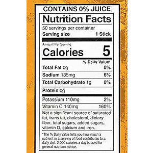 Sqwincher Zero Qwik Stik, Sugar Free, Low Calorie, Low Sodium Electrolyte Replacement Powder Hydration Drink Mix, Orange, 0.11 oz Packet (Pack of 50)