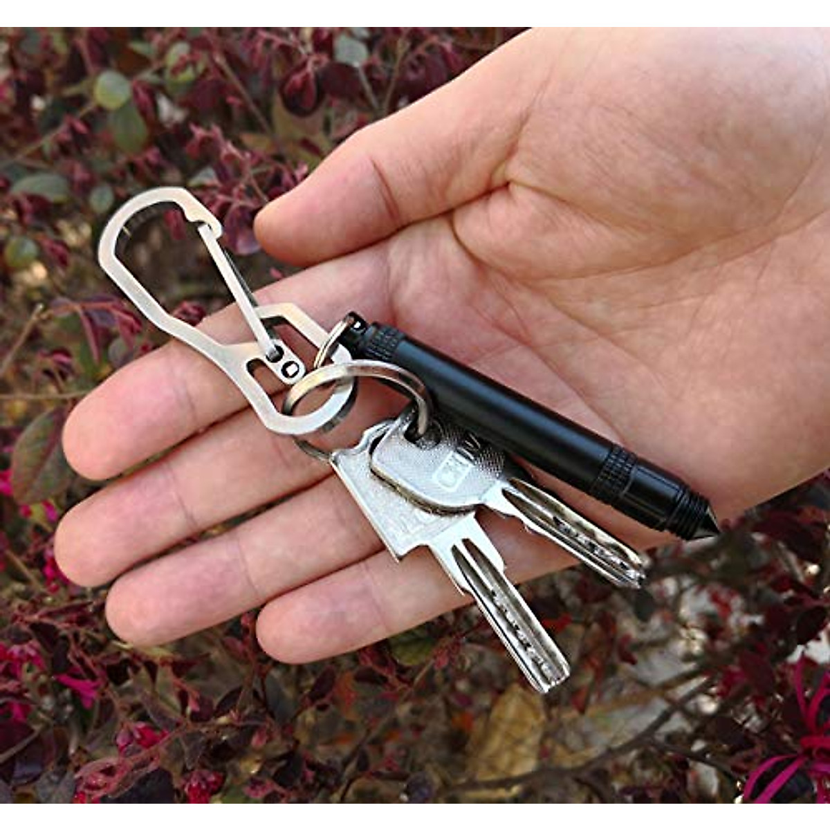 SZHOWORLD Portable Aluminium Alloy Mini Knife - Compact Pocket Knife - EDC Lightweight Daily Knife with 3Cr13 Stainless Steel Blade and Glass Breaker (Black)