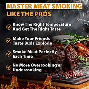 Best Improved Version Accurate Meat Smoking Guide Magnet More Popular Meats (46) & Wood Flavors Bigger Text Pitmaster Target Temperature Time BBQ Pellet Smoker Grill Grilling Accessories Gifts