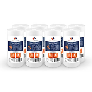 Aquaboon 8-Pack of 1 Micron 10" x 4.5" Sediment Water Filter Replacement Cartridge | Whole House Sediment Filtration | Compatible with W15-PR, HD-950, WFHD13001B, GXWH35F, GXWH30C
