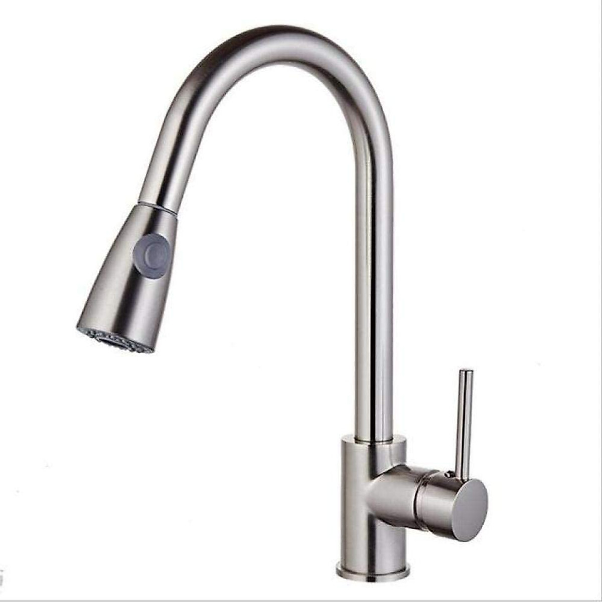 Bathtub Kitchen Faucet Mixer Pull Out Kitchen Tap Single Handle Single Hole 360 Rotate Copper Chrome/Nickel/Gold Swivel Sink (Color : Nickel)