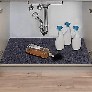 Under The Sink Mat,Kitchen Tray Drip,Cabinet Liner,Fabric Layer,Waterproof Layer,Reusable,Washable (36inches x 24inches)