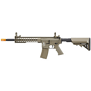 Lancer Tactical Gen 2 LT-19 Airsoft M4 Carbine 10" Electric Full/Semi-Auto Airsoft AEG Rifle, Included 6mm 0.20g BBS, Charger, and Battery (Polymer/Desert)