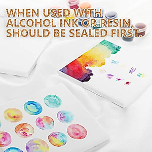COYMOS Ceramic Tiles for Crafts Coasters, 12Pcs Blank Coasters Unglazed Ceramic White Tiles for Painting, Alcohol Ink, Acrylic Pouring - Make Your Own Coasters - Cork Backing Pads Included (4x4 inch)