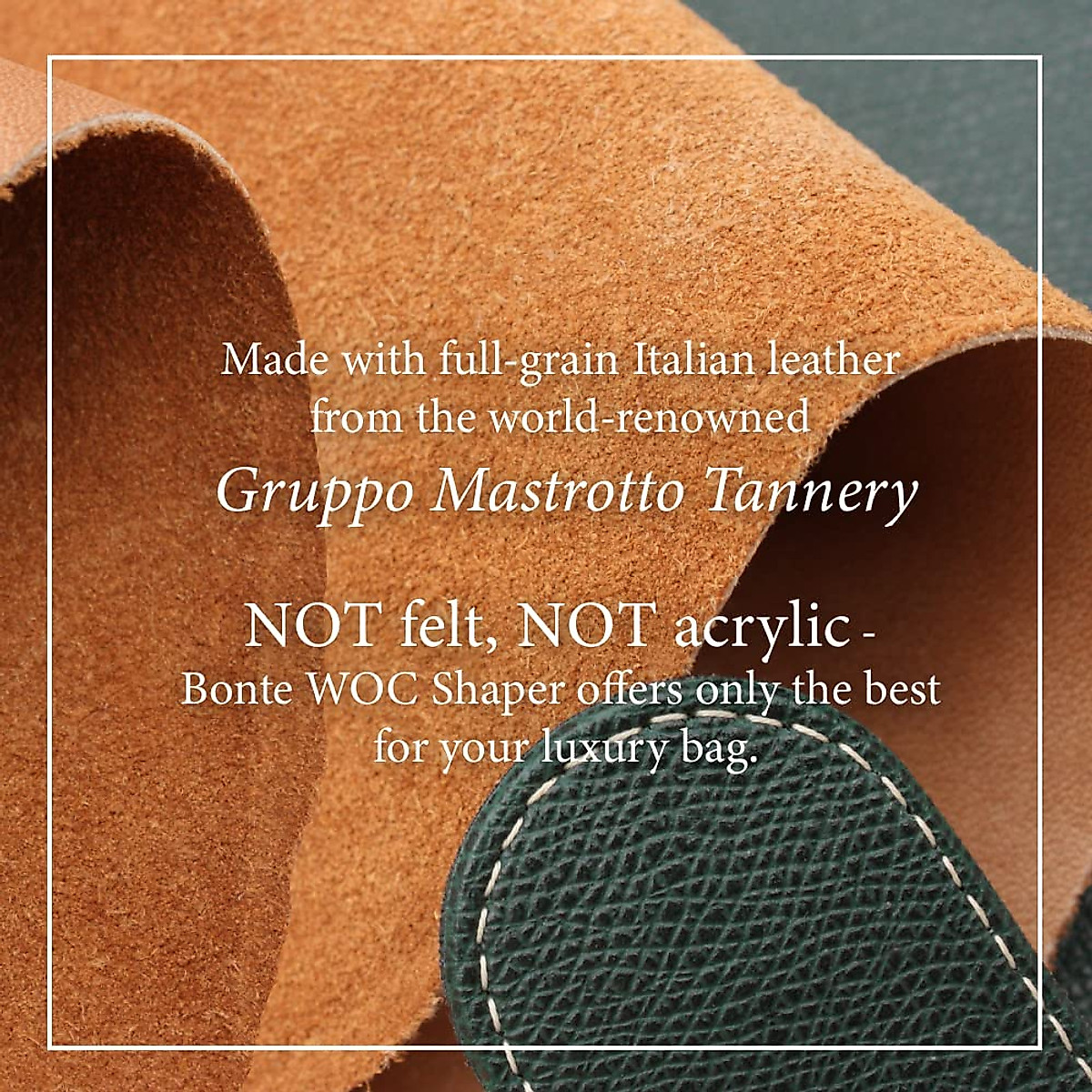 WOC Shaper with Wings, Italian Leather Base Shaper, Saver and Insert for Wallet on Chain Bags, Full Grain Italian Leather (Wine)