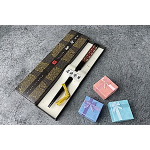 Premium Japanese Chopsticks Reusable [ Made in Japan ] Traditional Lacquer Art Wooden Chopsticks (Black(YM003))