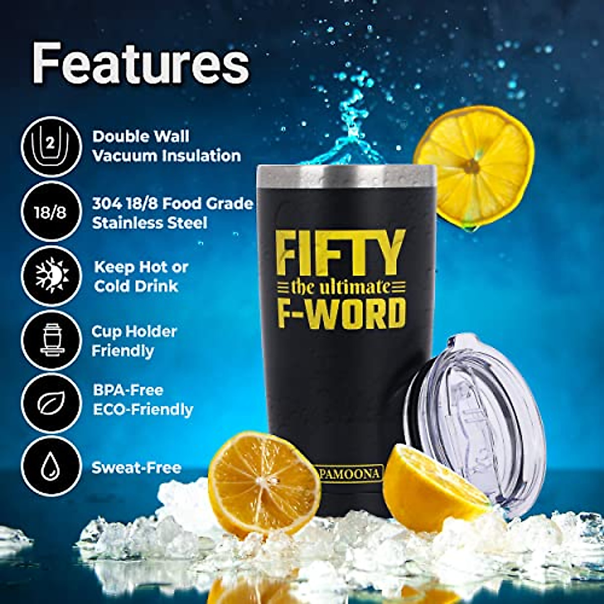 PAPAMOONA 50th Birthday Gifts For Men Funny, Great Gifts For Women Turning 50, Gifts For Women Turning 50, Gifts For Turning 50 Men, 50 Year Old Gifts, 1973 Birthday Wine/Coffee Tumbler Gift Ideas