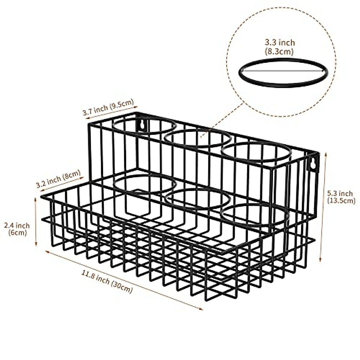 Hair Tool Organizer, NPPLUS Metal Hair Dryer Styling Holder Wall Mounted for Bathroom Countertop Storage, Hair Supply Organizer to Store Blow Dryer, Curling Iron, Straightener, Hair Products - Black