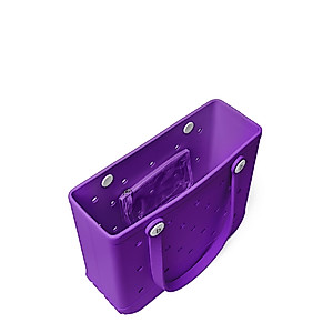 BOGG BAG - Medium Tote Bag - Houston We Have a Purple - 15in L x 5in W x 12.5in H - Lightweight, Washable, Durable - All Purpose EVA - for Beach, Pool, Boat, Work, Sports