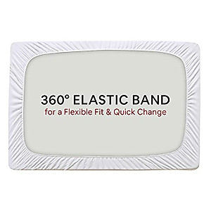 iLuvBamboo Crib Mattress Protector -2 PACK- Waterproof Pad Cover -28” x 52”- Quilted Soft Bamboo Jacquard Fitted Topper - Breathable & Noiseless - Best Baby Gifts for Potty Training Toddlers & Infants